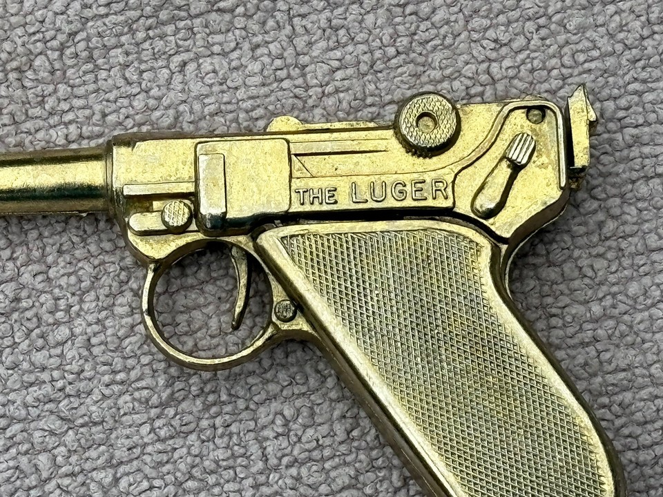 Vintage ESQUIRE TOY "The Luger" Gold Color Cap Gun USA Working | eBay