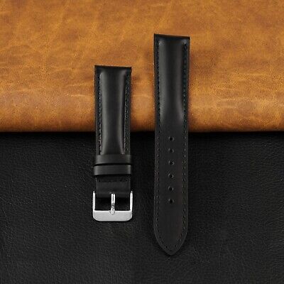 20mm Black Leather Watch Band Men Quick Release Real Watch Strap ...