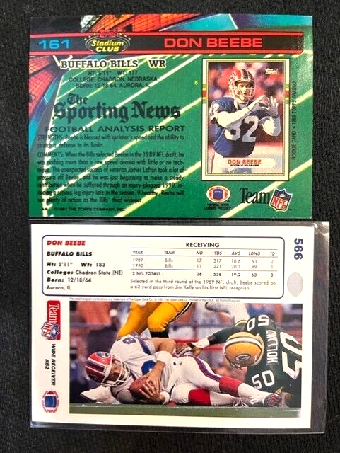 NFL - Don Beebe 1991 Topps Stadium Club & 1991 Upper Deck - Bills | eBay