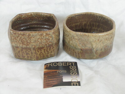 2 Signed Robert Briscoe Studio Pottery Squared Bowls/Pots G3 | eBay
