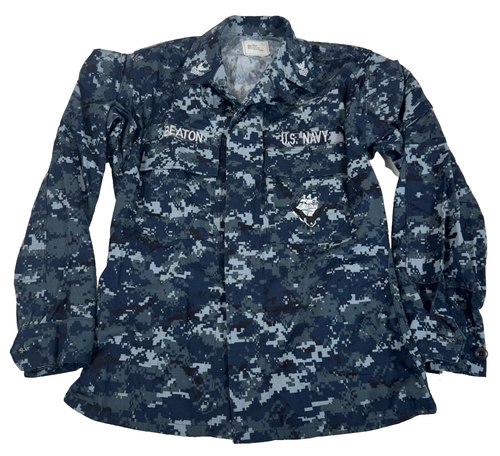 New US Navy Working Uniform NWU Type I Blue Digital Blouse Shirt Small ...