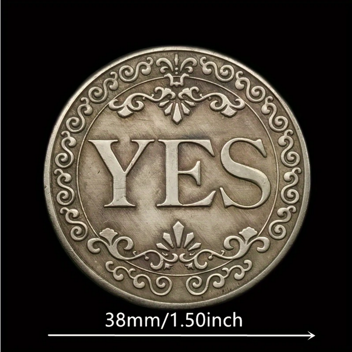 38mm Yes No Coin Decision Maker Making Flip Metal Coin Gift Collectable ...