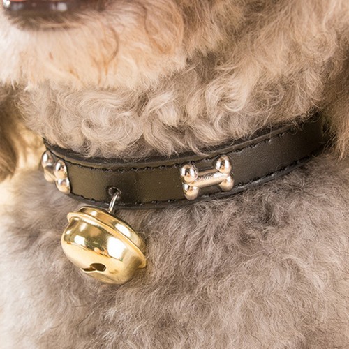 Dog Neck Strap Strong Dress-up Bone Patterns Pet Cat Dog Bell Necklace ...