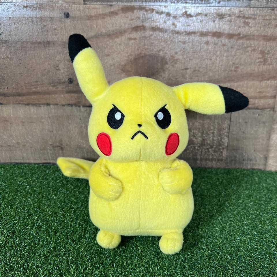 Pokemon Pikachu Plush Angry Grumpy Face Stuffed Animal Toy Kids Gift 8 ...