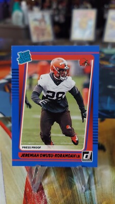 2021 Jeremiah Owusu-Koramoah Blue Press Proof Rookie Card Cleveland ...