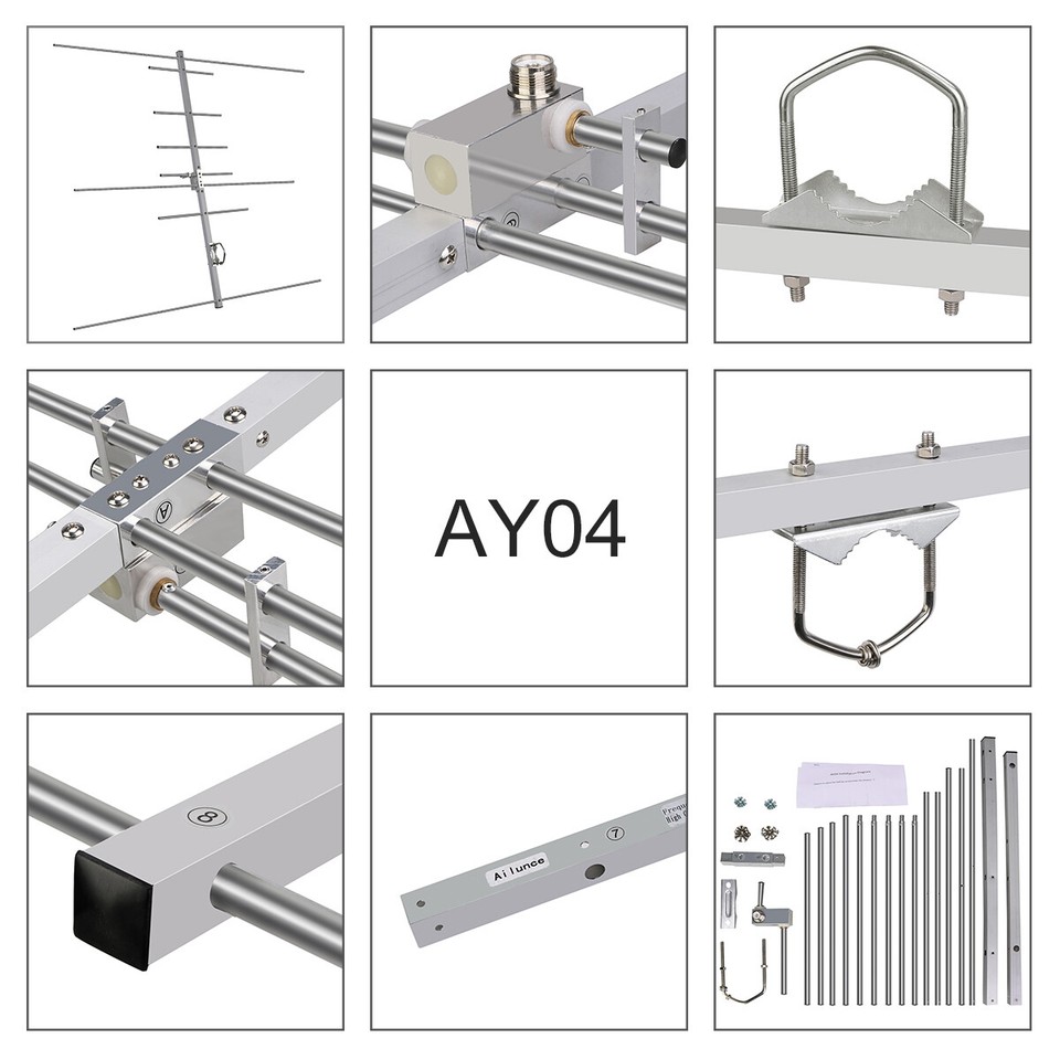 AY04 Yagi Radio Antenna UHF/VHF 8 Elements SL16.K 100W Baofeng Ailunce ...