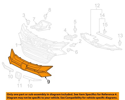HONDA OEM 16-18 HR-V Front Bumper Grille Grille Components-Molding ...