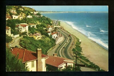 California CA postcard Santa Monica, Pacific Palisades chrome Curt ...