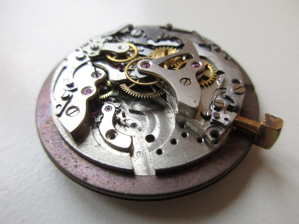 Landeron cal. 51 vintage chronograph watch movement - for use of parts ...
