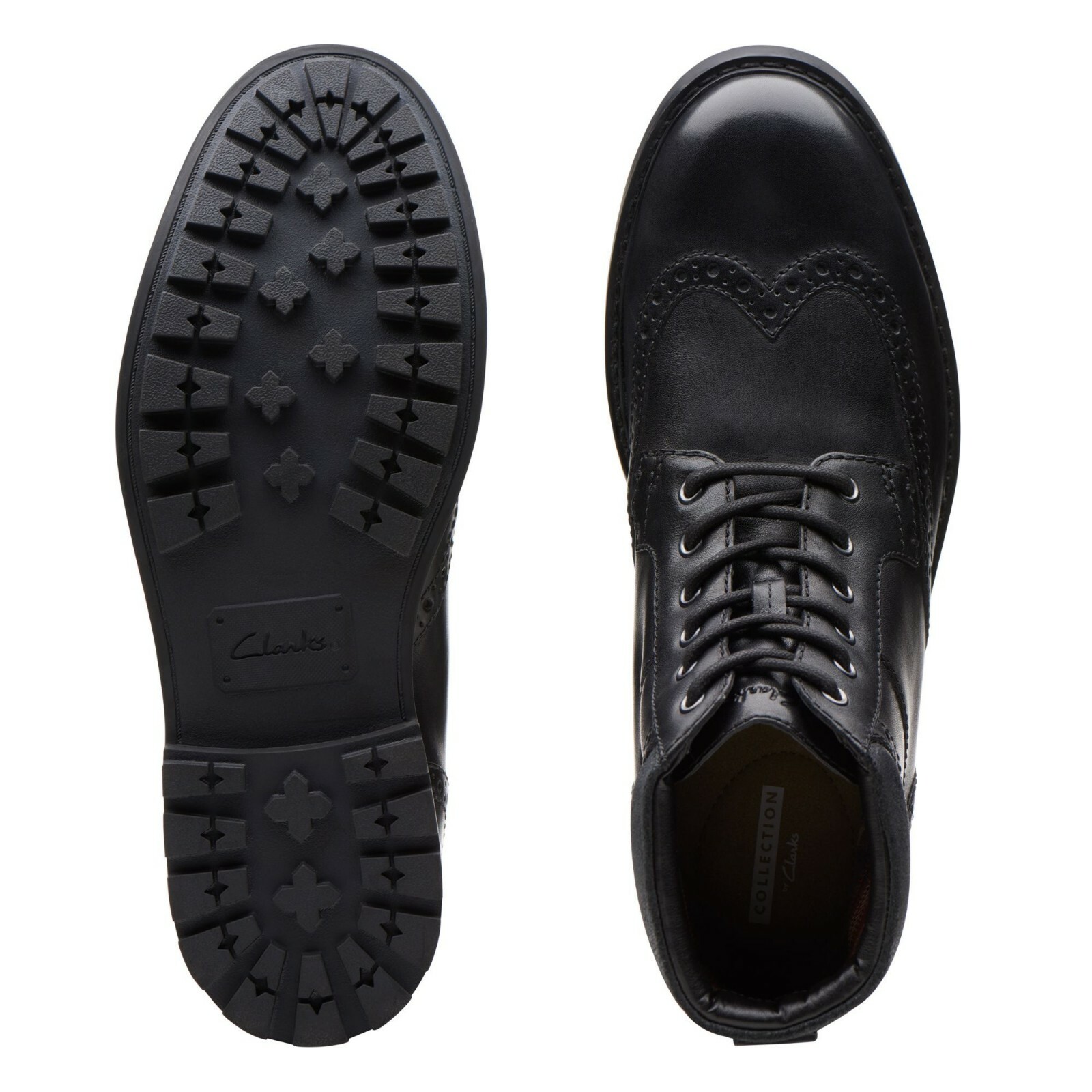 NEW MEN CLARKS COLLECTION CURINGTON RISE BLACK SMOOTH WING TIP LEATHER ...