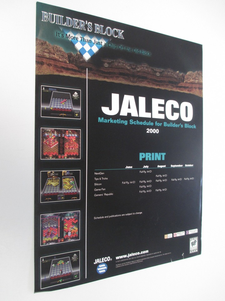 Builder's Block Playstation 2000 Vintage Poster Ad Sheet Print E3 Promo ...