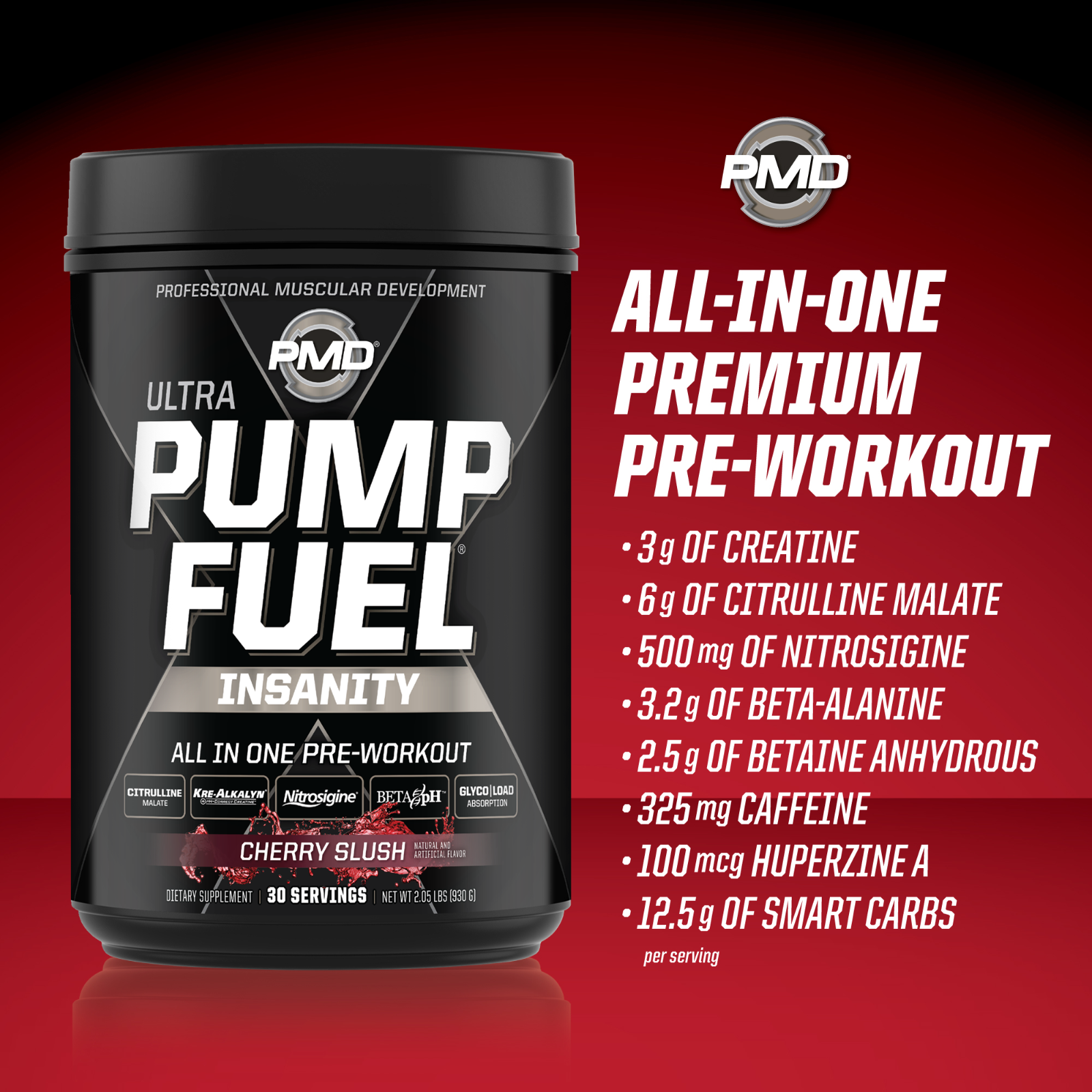 PUMP FUEL ULTRA INSANITY GLYCO LOAD PRE WORKOUT - CHERRY SLUSH (30 ...