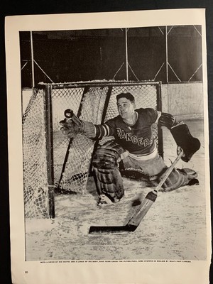 Photo NY Rangers Goalie Dave Kerr 14" x 10" Vintage Life Magazine 1940 ...