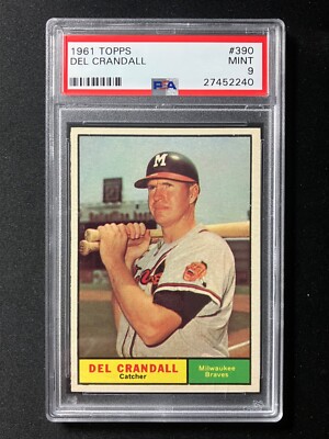 Del Crandall #390 ⚾️ 1961 topps Milwaukee Braves PSA 9 Mint🔥 | eBay