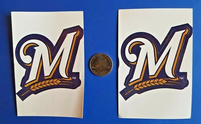 LOT OF 2 MLB LICENSED MILWAUKEE BREWERS STICKERS 4.5" X 3" | eBay