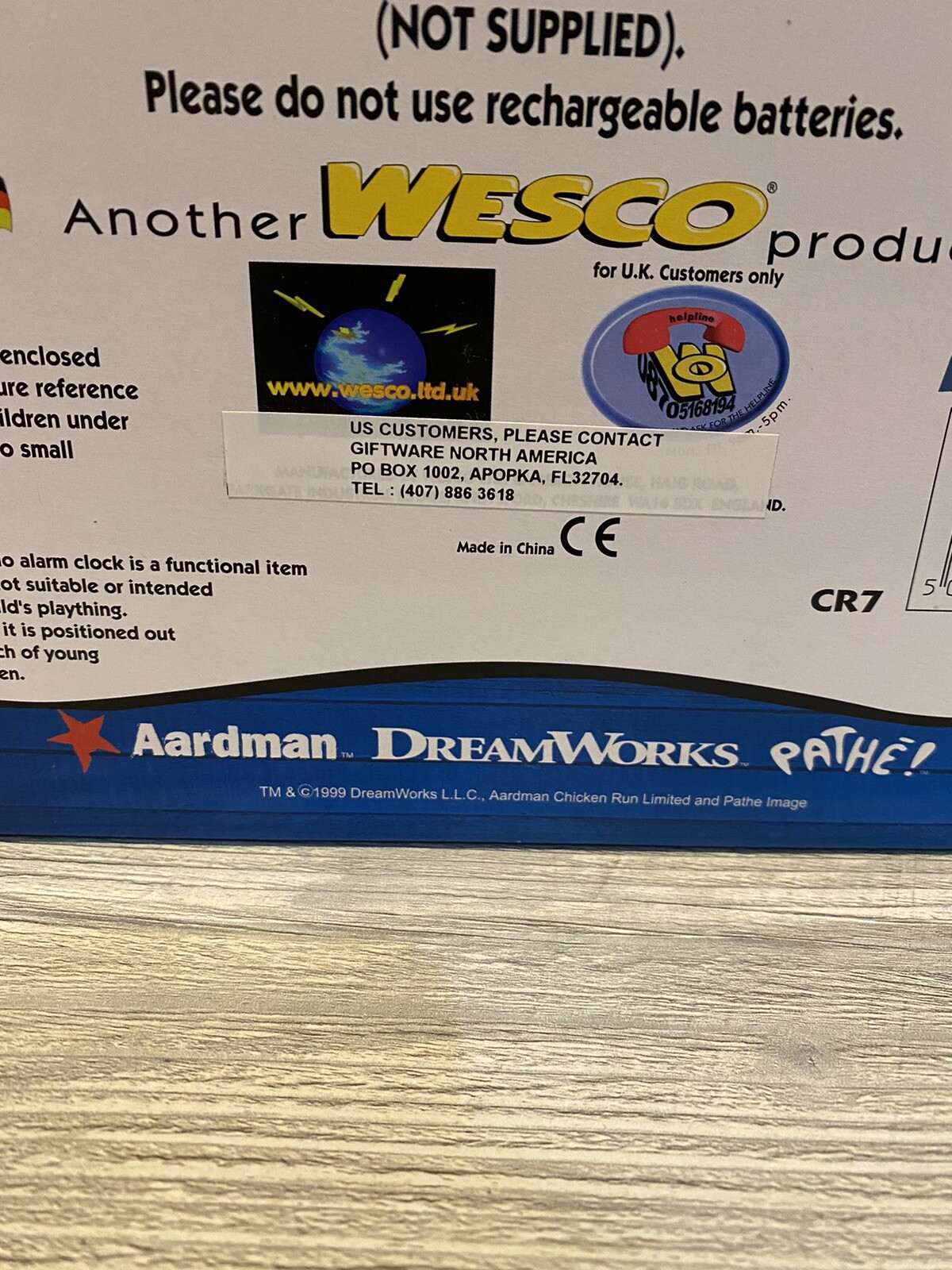 1999 WALLACE & GROMIT RARE CHICKEN RUN RADIO ALARM CLOCK ( NICK ...