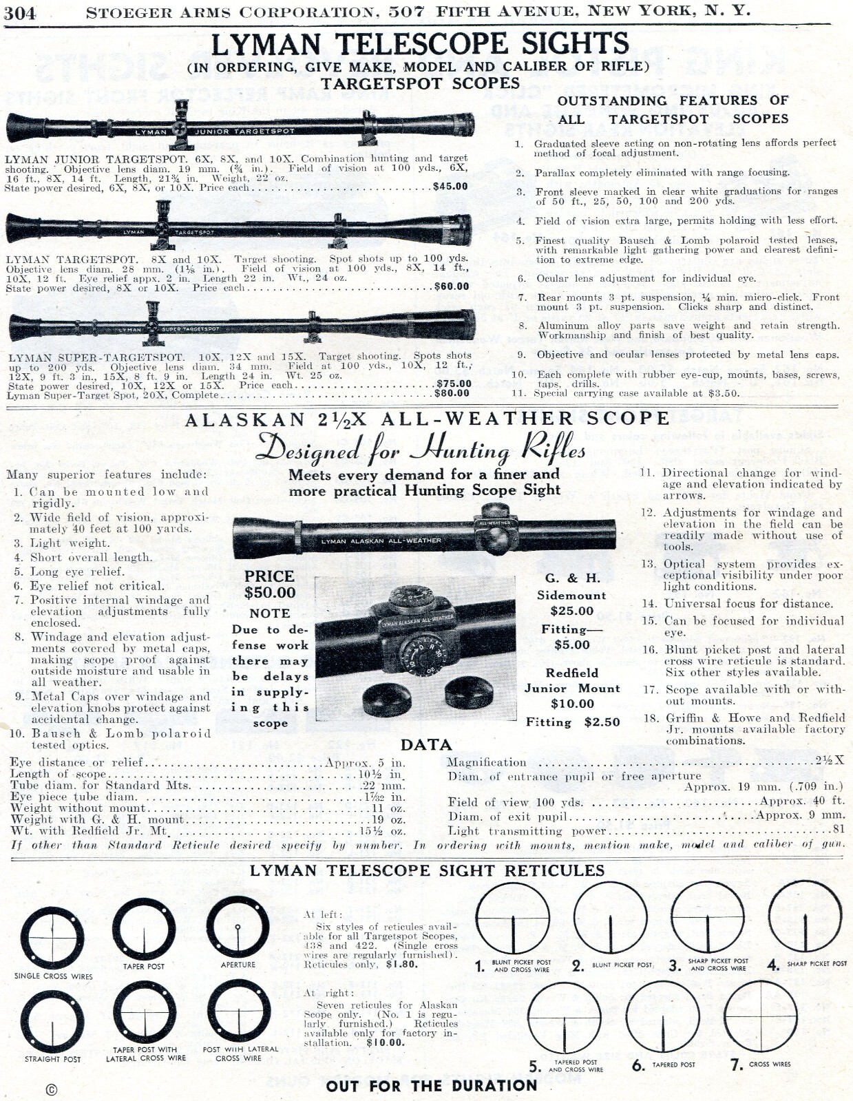 1946 Print Ad of Lyman Telescope Rifle Scope Targetspot & Alaskan ...