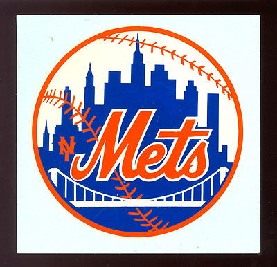 1970'S NEW YORK N Y METS OLD LOGO BUMPER STICKER DECAL UNUSED SZ 4X4 ...
