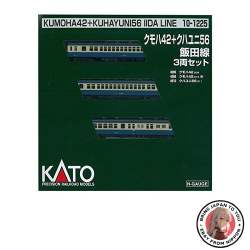 New KATO N Gauge KuMoHa 42 M/T + KuHaUni 56 Iida Line 3-Car Set 10-1225 ...