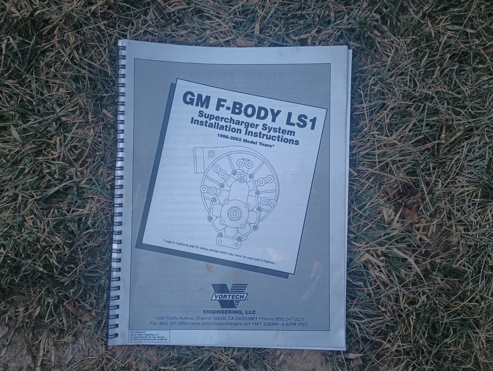 1998-2002 5.7L 350 Chevy GM Camaro Firebird Trans Am LS1 Vortech ...