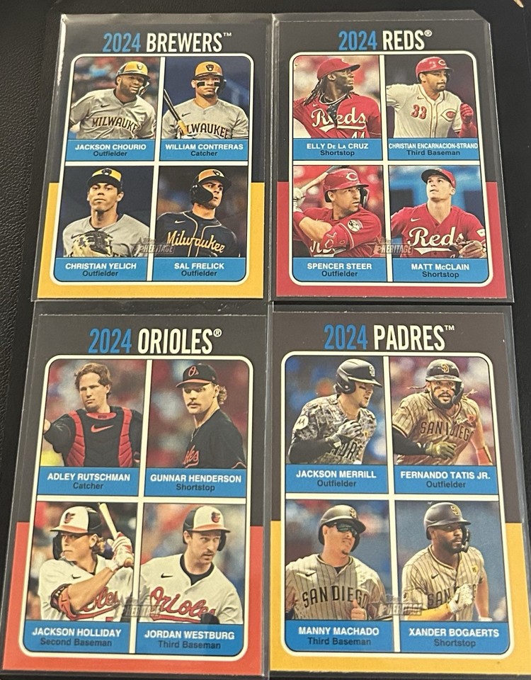 2024 Topps Heritage High Number 1975 Topps Team Quads YOU PICK Complete ...