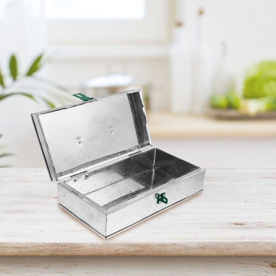 1Pc Household Iron Sheet Storage Box with Handle Lock Simple Tool Kit ...