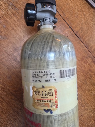 Scott 4500PSI 60MIN Firefighter SCBA Bottle Tank Cylinder Mfr 2009 ...