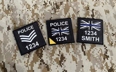 Custom Design Police Morale Flag 8x8cm Sleeve Patch Hook & Loop Badge ...