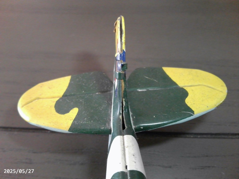 cragstan tin friction drive Spitfire toy airplane | eBay