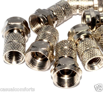 5 X COAXIAL F PLUGS,6MM SCREW TYPE/TWIST-ON RG59/U RF SKY VIRGIN CABLE ...