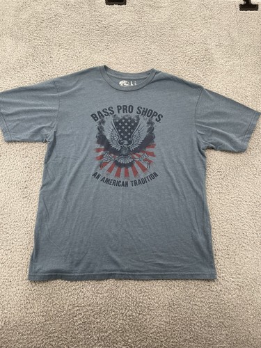 Bass Pro Shops Shirt Adult Large Blue Short Sleeve Classic Fit Tee ...