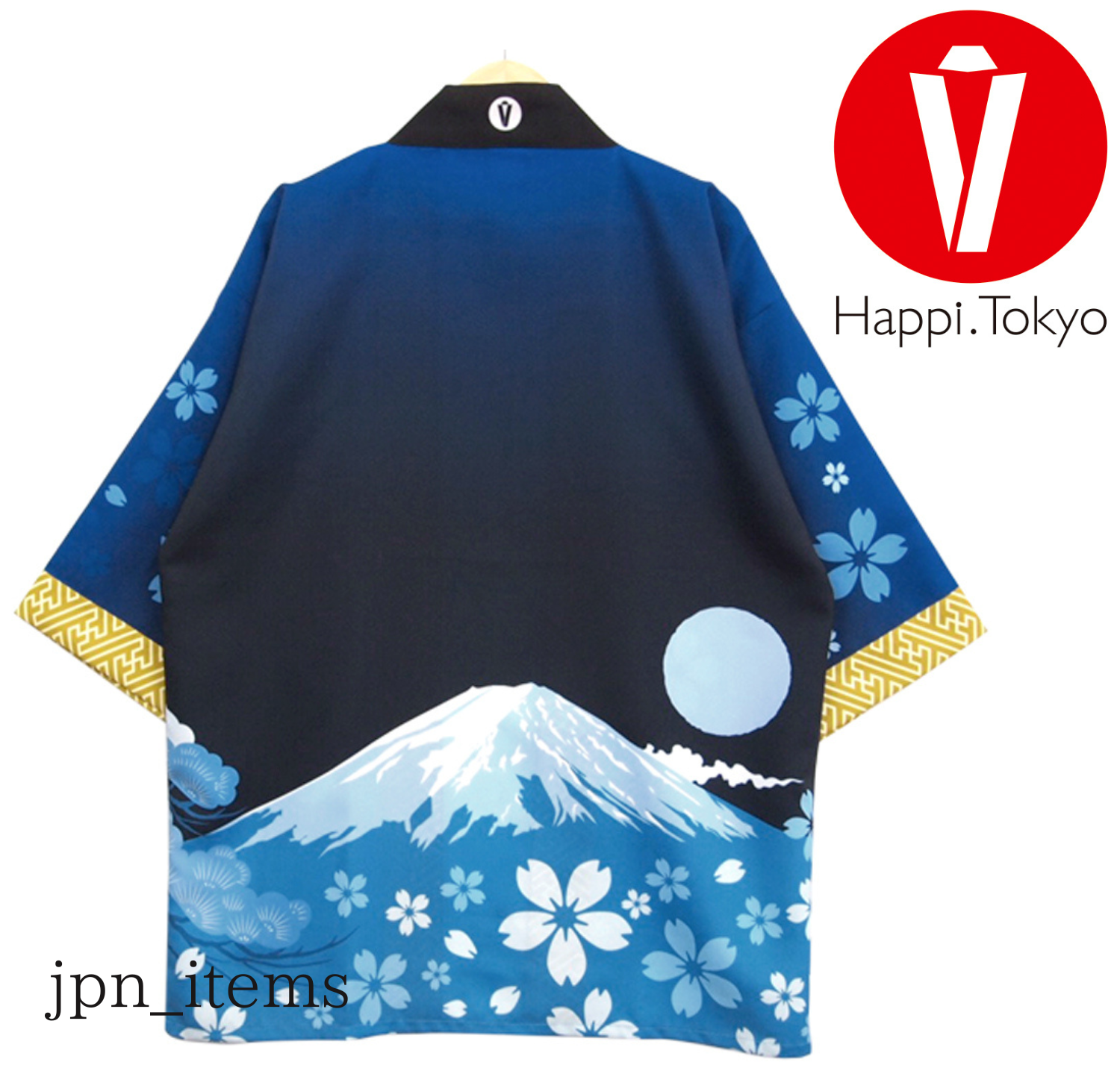 Happi. Tokyo Blue Mt Fuji Japan Traditional Kimono Coat Jacket Male ...