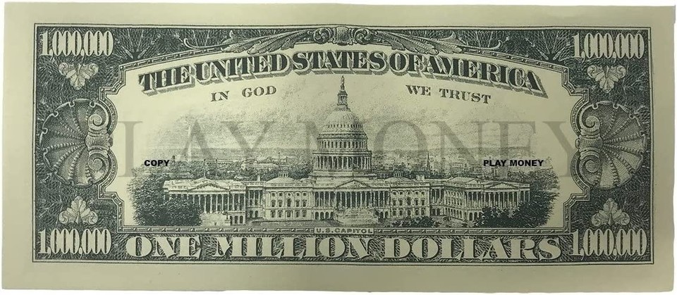 Million Dollar Bills -5 Pack The Original Best Novelty Million Dollar ...