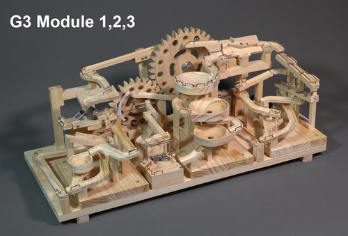 Kinetic Art Rolling Ball Sculpture Marble Machine G3 Triple Gears Lift ...