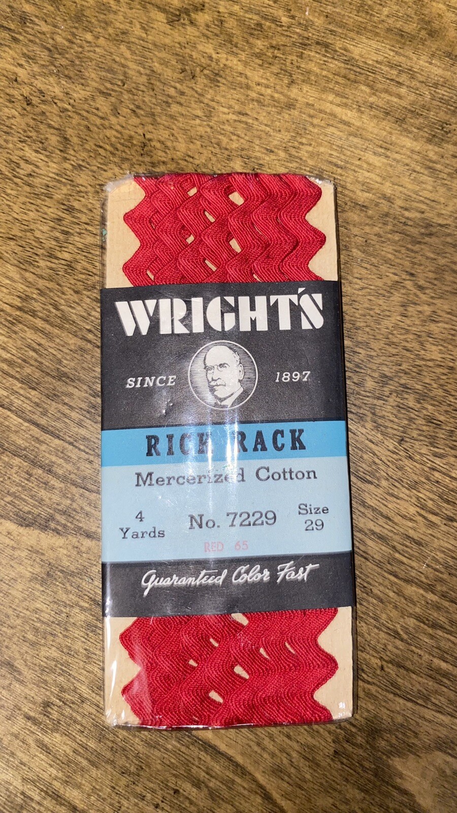 VINTAGE WRIGHTS Red 65 Rick RACK TRIM 4 YDS Size 29 No.7229 | eBay