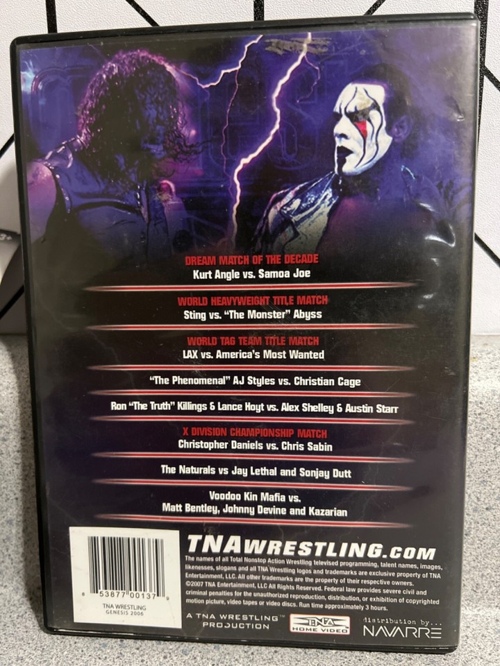 TNA Wrestling Genesis Nov 19 2006 DVD + 2 Nano MetalFigs ~Charlotte ...