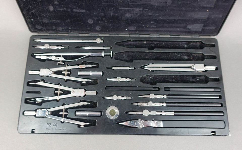 Wild Heerbrugg Switzerland RZ40 Engineers Precision Drafting Set (Read ...