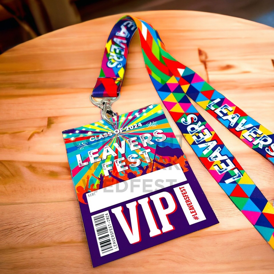 LEAVERS FEST End of School Festival Party Lanyards - School Leavers ...