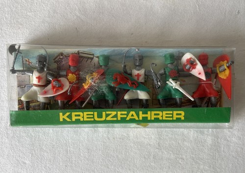 6 Vintage Hong Kong Swoppet-Type Toy Soldiers Medieval Knight Crusaders ...