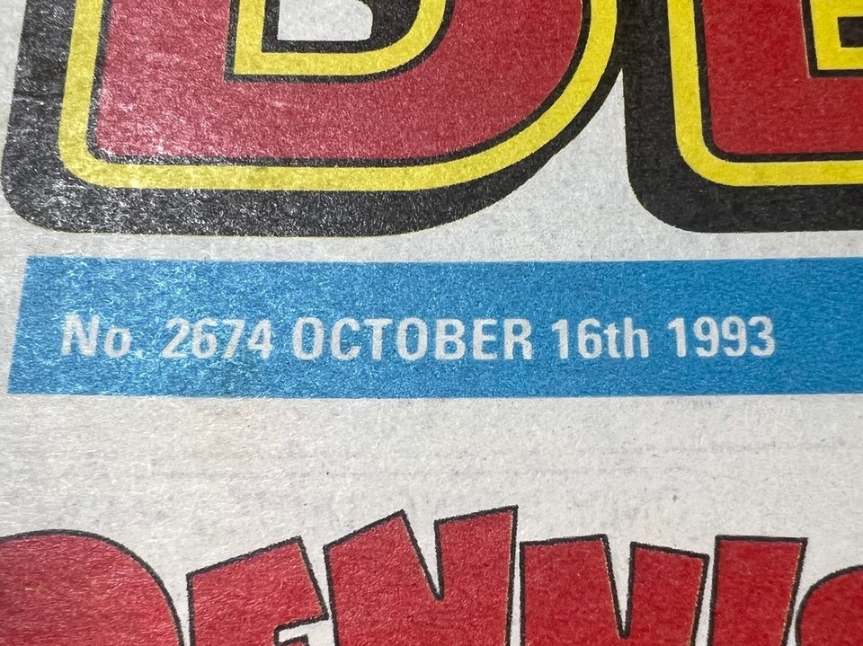 The Beano Issue No 2674 October 16th 1993 Dennis Menace & Gnasher UK ...