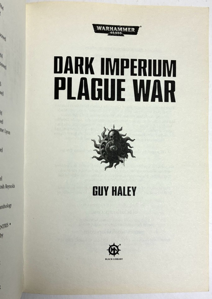 Warhammer Dark Imperium: Plague War Guy Haley 1st Printing Black ...