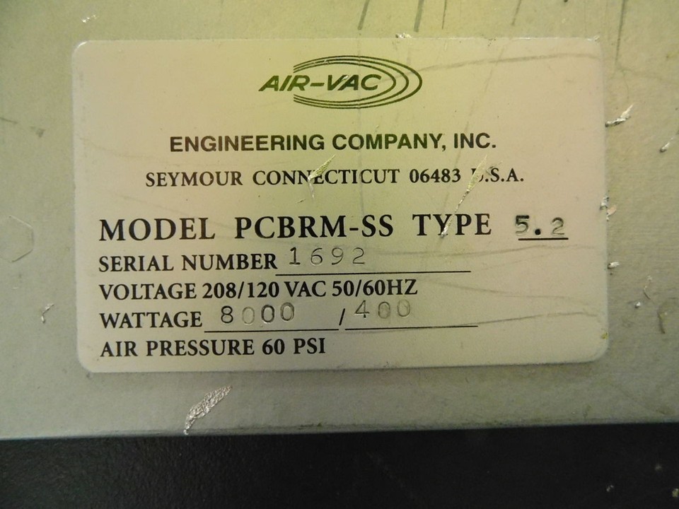 AIR-VAC PCBRM-SS TYPE 5.2 LEAD FREE SOLDER FOUNTAIN MINI WAVE REWORK ...