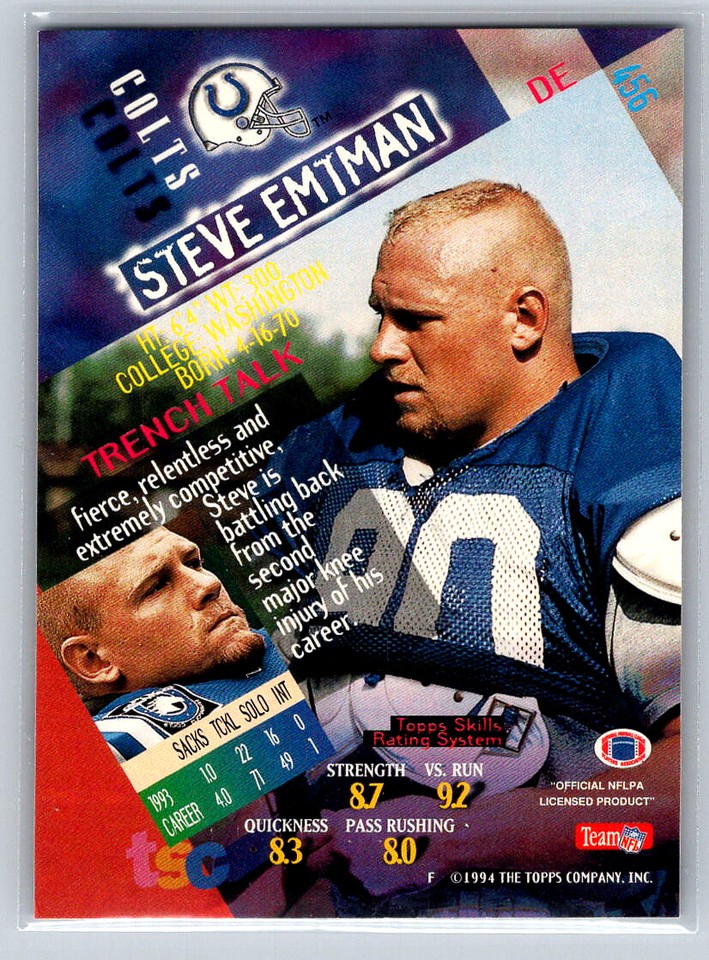 # 456 Steve Emtman Indianapolis Colts 1994 Stadium Club | eBay