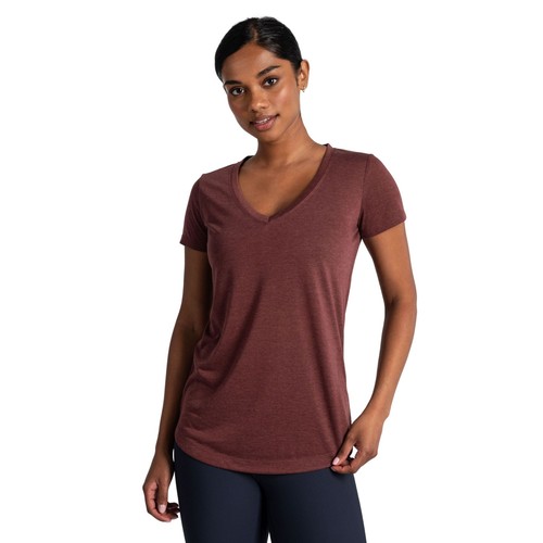 Lole Everyday V-Neck Short Sleeve Women's T-Shirt, Port, X-Large | eBay