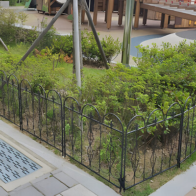 5x/10ft Decorative Garden Fence Retro Grass Border Metal Fencing ...