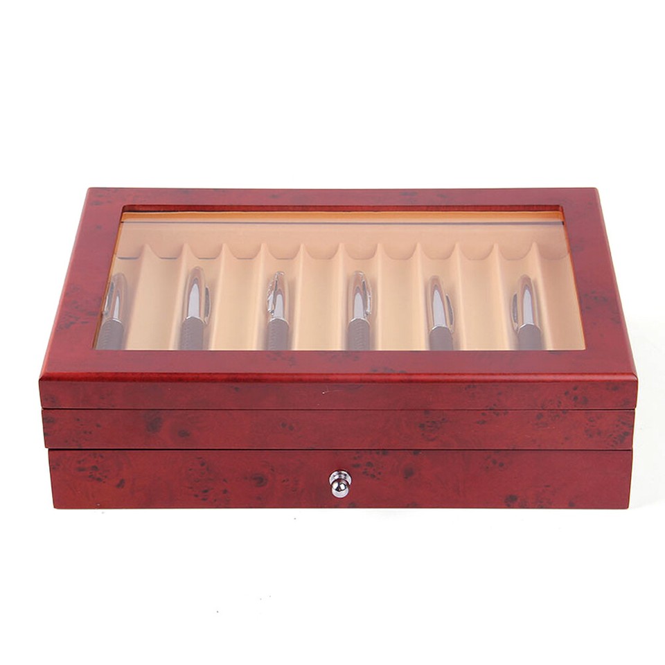 Fountain Pen Wooden Display Case Organizer Pen Storage Box Holder 12 / ...