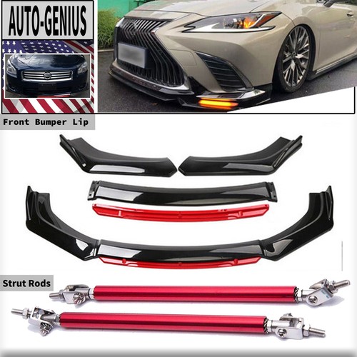 Front Bumper Lip Splitter Spoiler Strut Rod Body Kit For LEXUS ES250 ...