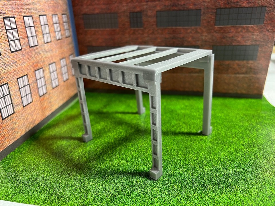 HO Scale Wide Trestle Platform for Elevated Train or Subway with Closed ...