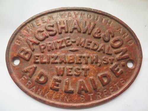 BAGSHAW & SON FARM MACHINERY IMPLEMENT SIGN ADELAIDE SOUTH AUSTRALIA ...
