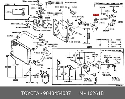 Genuine OE union for water by-pass hose, 9040454037 for TOYOTA 90404 ...